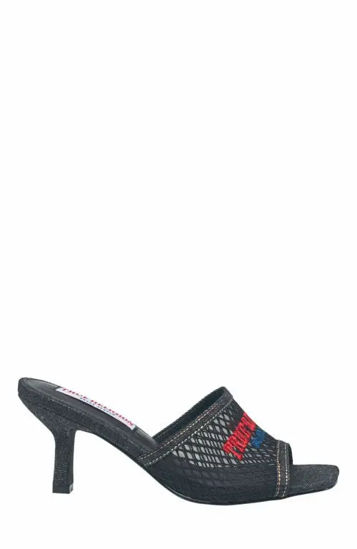 True Religion Mesh Slip-on Heels - Black