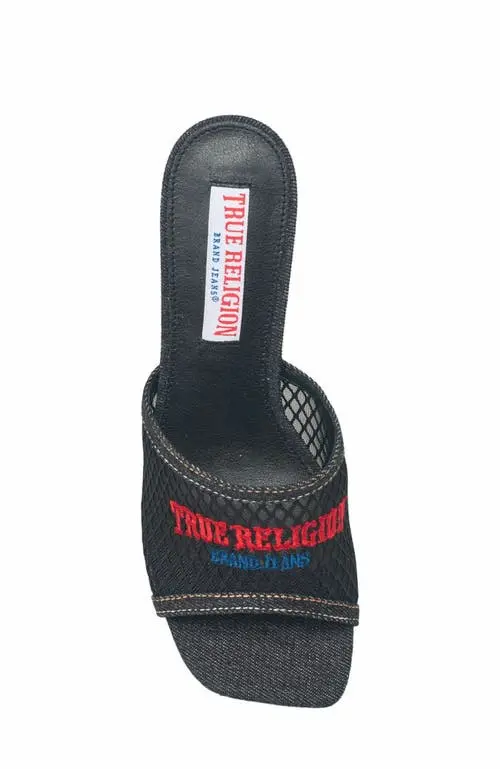 True Religion Mesh Slip-on Heels - Black
