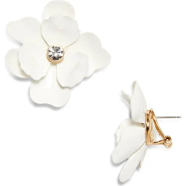 Carolina Herrera Flower Stud Earrings - White Multi