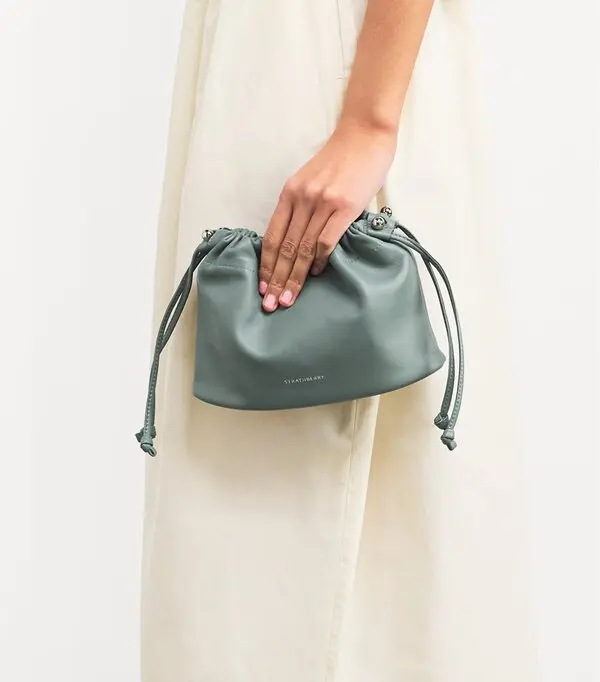 Strathberry Leather Drawstring Charlotte Clutch