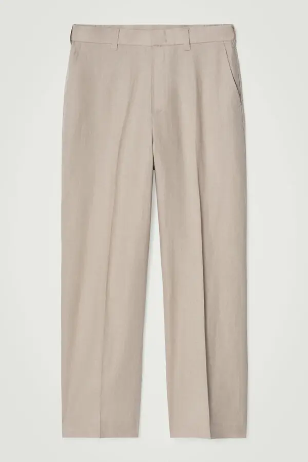 Cos Fluid Linen Wide-leg Trousers - Brown