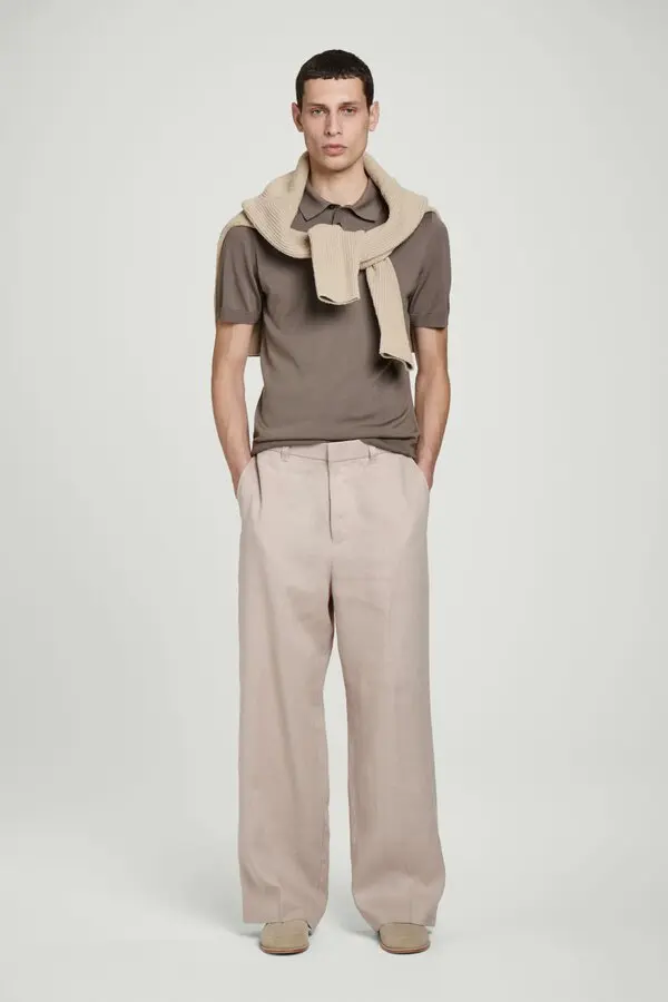 Cos Fluid Linen Wide-leg Trousers - Brown