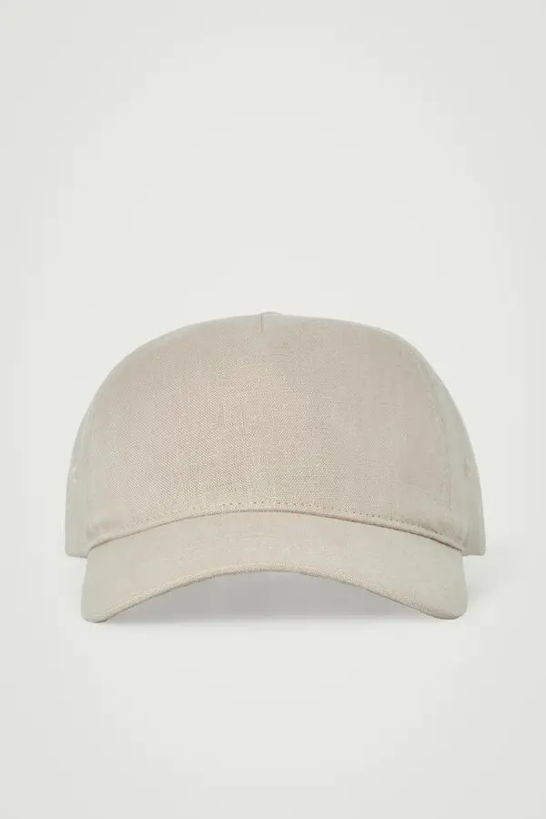 Cos Linen Baseball Cap - Beige
