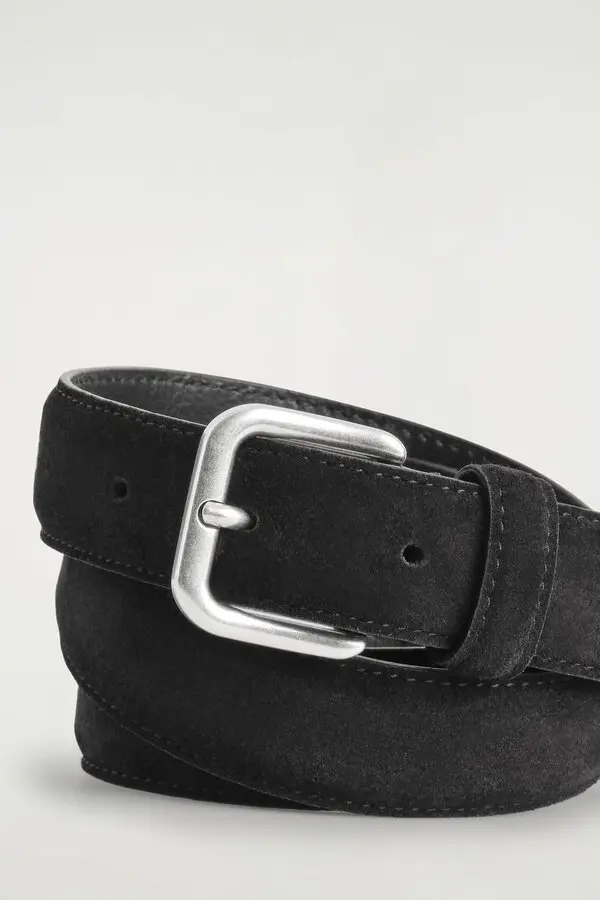 Cos Suede Belt With Square Buckle