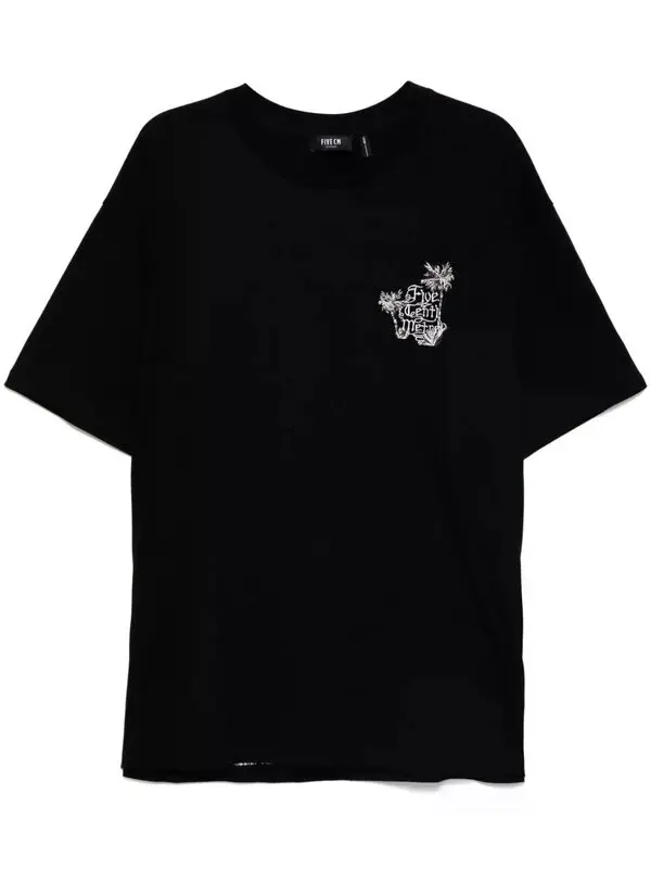 FIVE CM Logo-embroidered T-shirt - Black