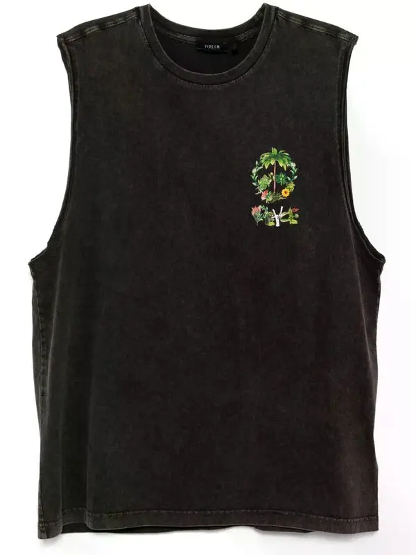 FIVE CM Graphic-print Vest - Grey