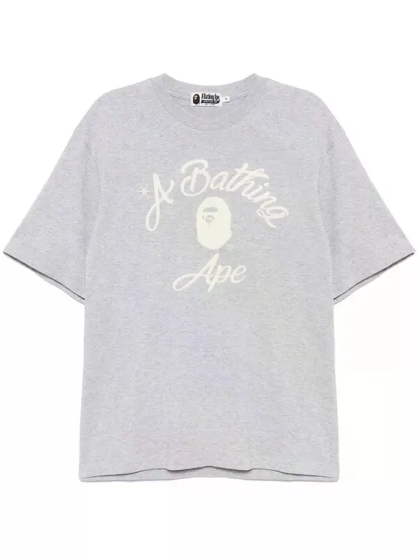 A BATHING APE Chain Stitch College T-shirt - Grey