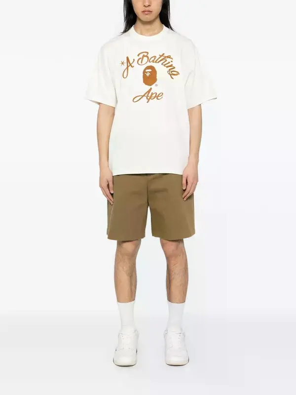 A BATHING APE Chain Stitch College T-shirt - Neutrals