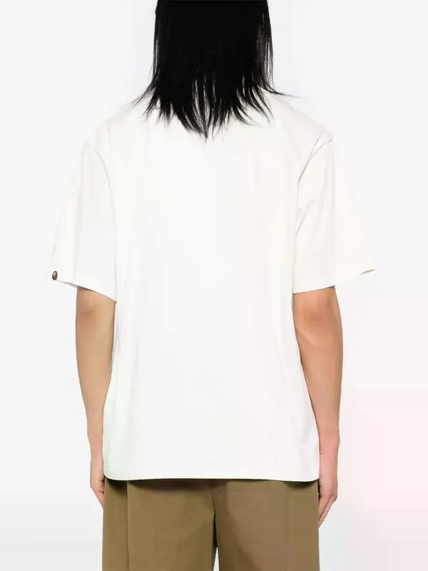 A BATHING APE Chain Stitch College T-shirt - Neutrals