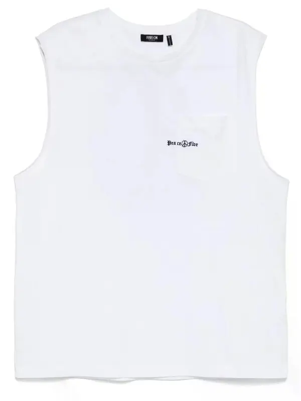 FIVE CM Logo-embroidered Vest - White