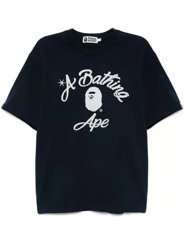 A BATHING APE Chain Stitch College T-shirt - Blue