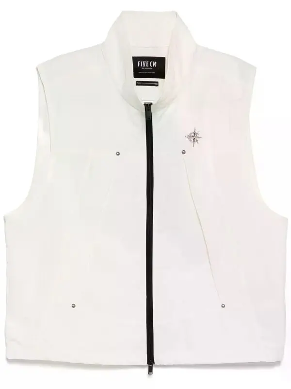 FIVE CM Logo-studs Gilet - White