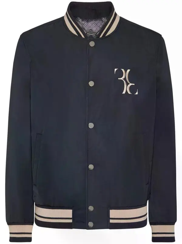 BILLIONAIRE Logo-embroidered Bomber Jacket - Blue