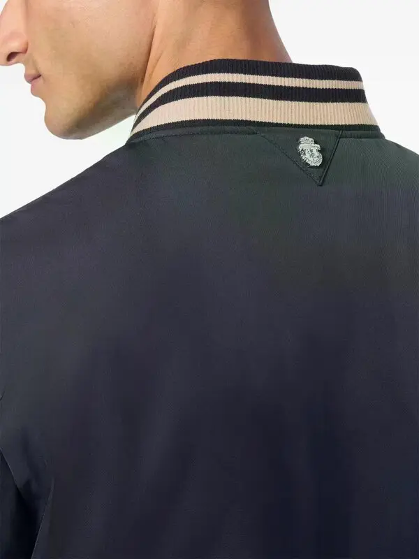 BILLIONAIRE Logo-embroidered Bomber Jacket - Blue