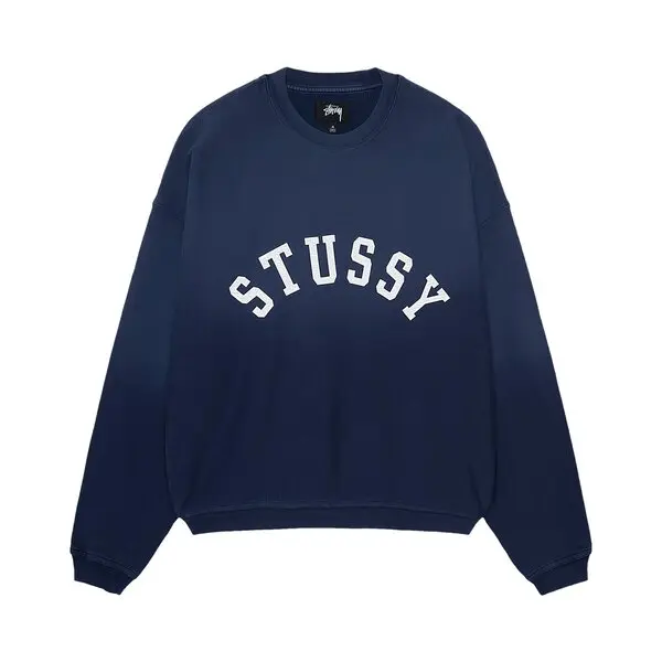 StÜssy Sun Faded Oversized Crew - Blue
