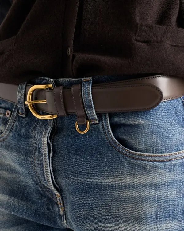 Prada Leather Belt - Brown