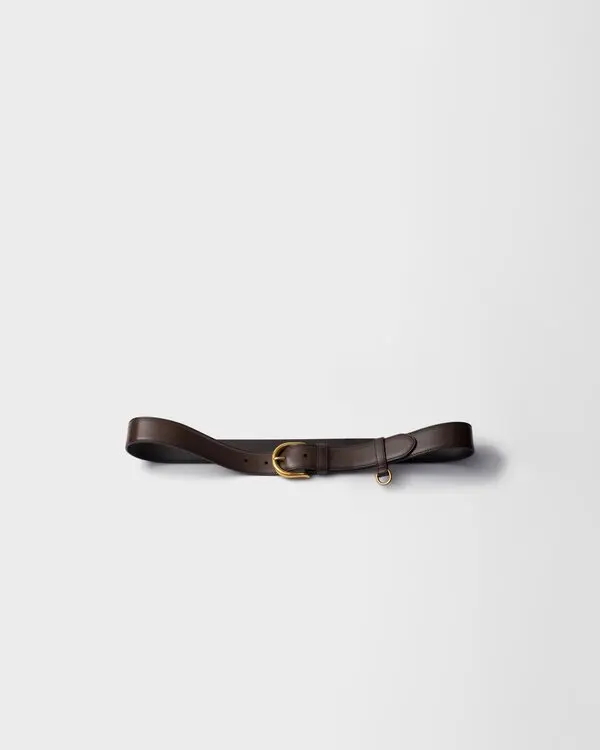 Prada Leather Belt - Ebony