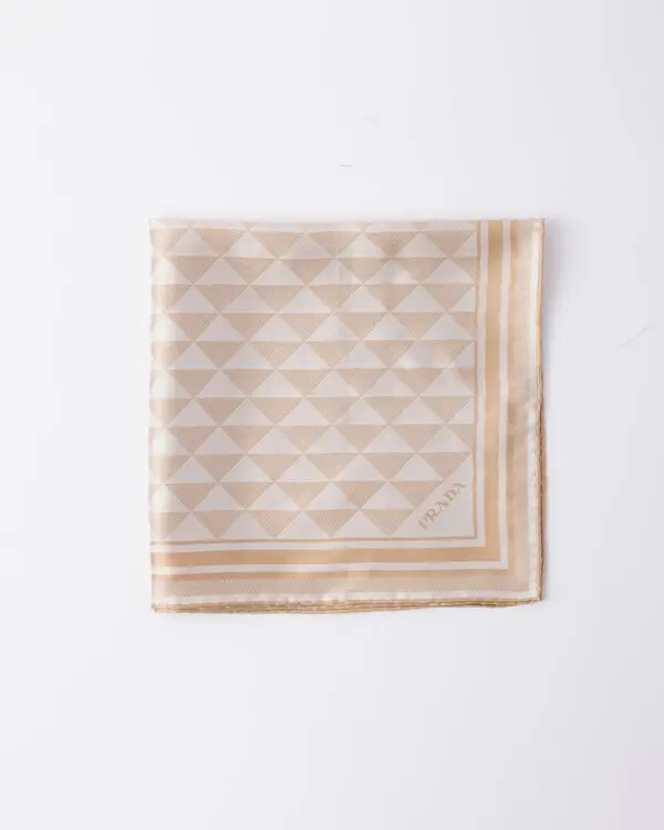 Prada Jacquard Silk Scarf 55 - Brown