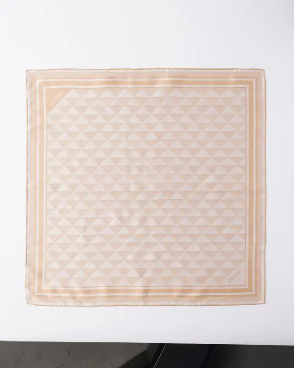 Prada Jacquard Silk Scarf 55 - Brown