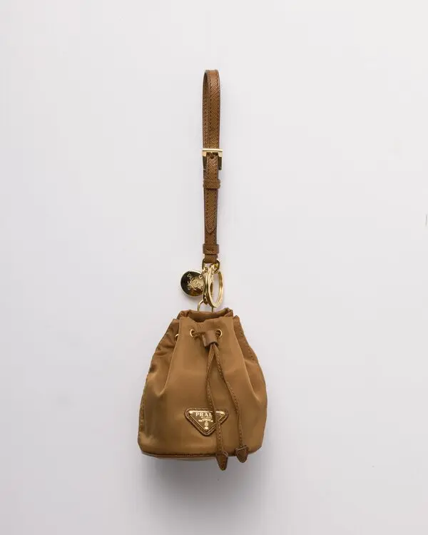 Prada Mini Re-nylon Keychain Charm - Brown
