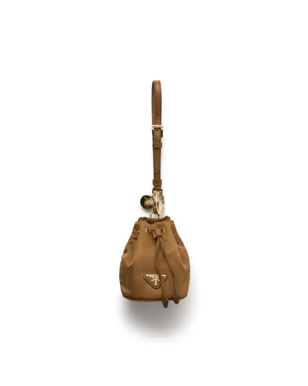 Prada Mini Re-nylon Keychain Charm - Brown