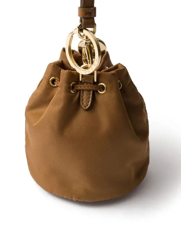 Prada Mini Re-nylon Keychain Charm - Brown