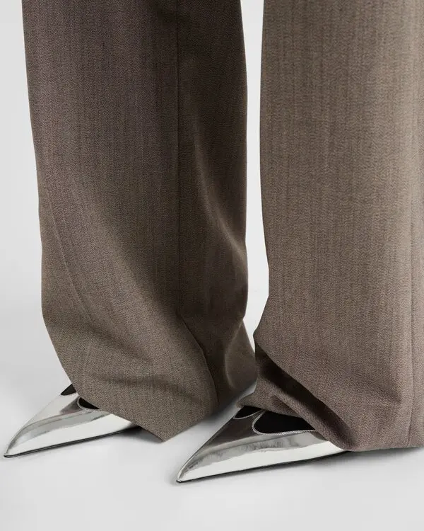 Prada Satin And Metallic Leather Pumps