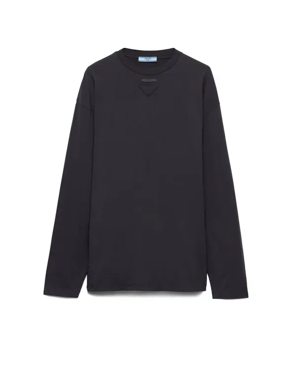 Prada Long-sleeved Jersey T-shirt - Grey