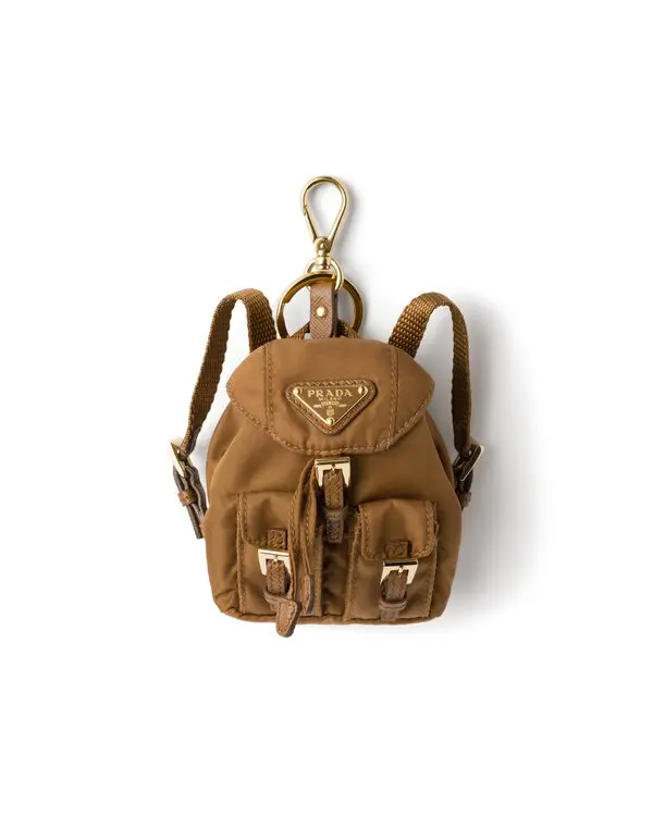 Prada Re-nylon Keychain Charm - Brown