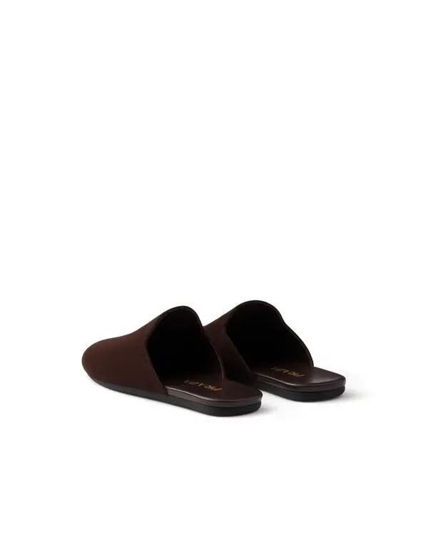 Prada Suede Mules - Brown