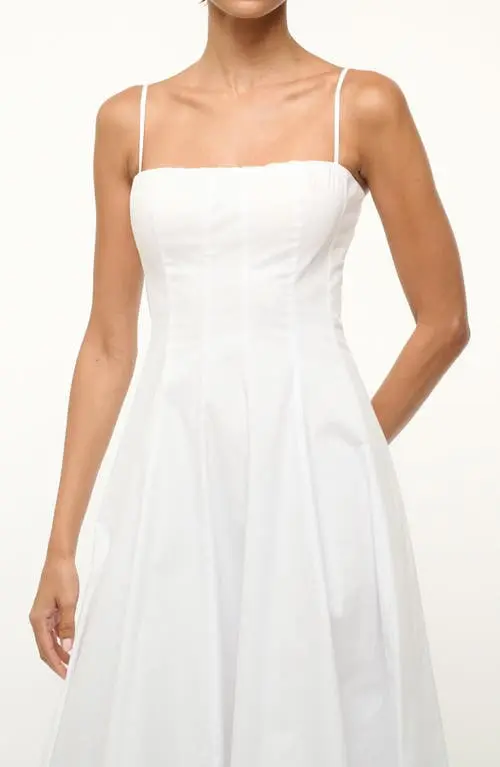 Staud Wylie Seamed Midi Dress - White