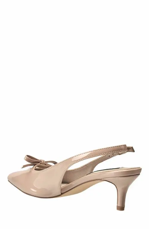 French Connection Quinny Slingback Kitten Heel - Nude Patent