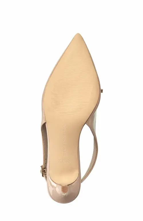 French Connection Quinny Slingback Kitten Heel - Nude Patent