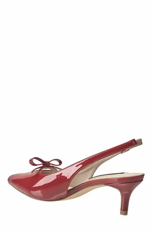 French Connection Quinny Slingback Kitten Heel With Bow Detailing - Redpt