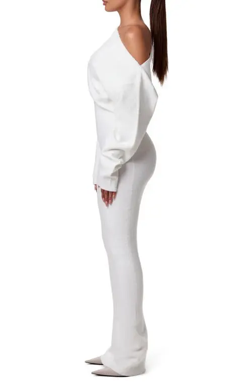 chinese dress ladies Gwyneth White Sweater Midi Dress