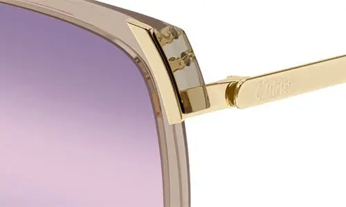 Chloé 60mm Gradient Square Sunglasses - Purple/ Brown
