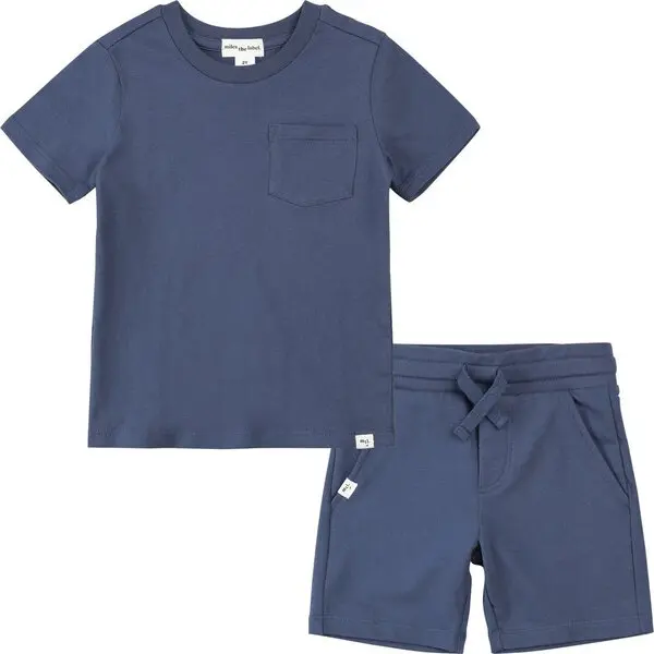 MILES THE LABEL Shirt & Shorts Set - Dusty Blue