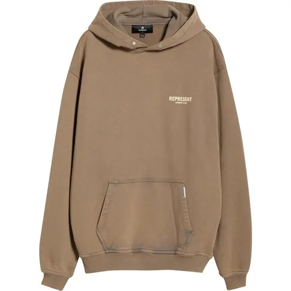 REPRESENT Owners' Club Cotton Graphic Hoodie - Almond
