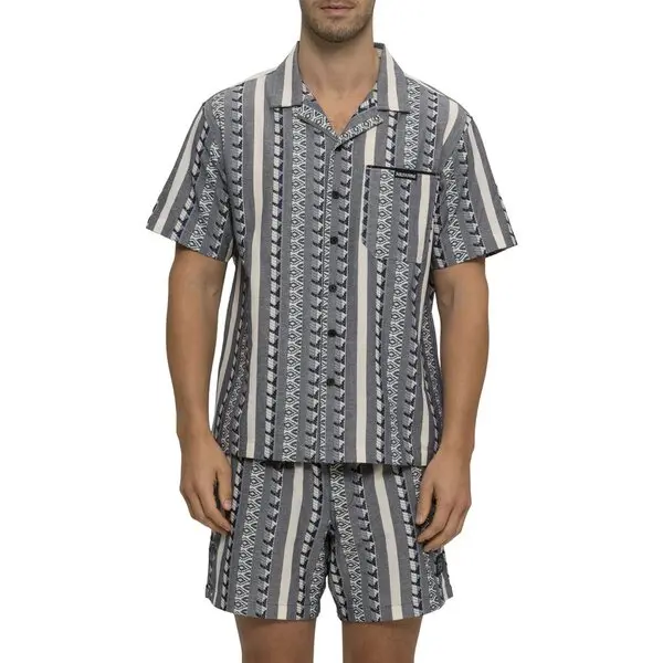 MAUI & SONS Dobby Fin Camp Shirt - Slate