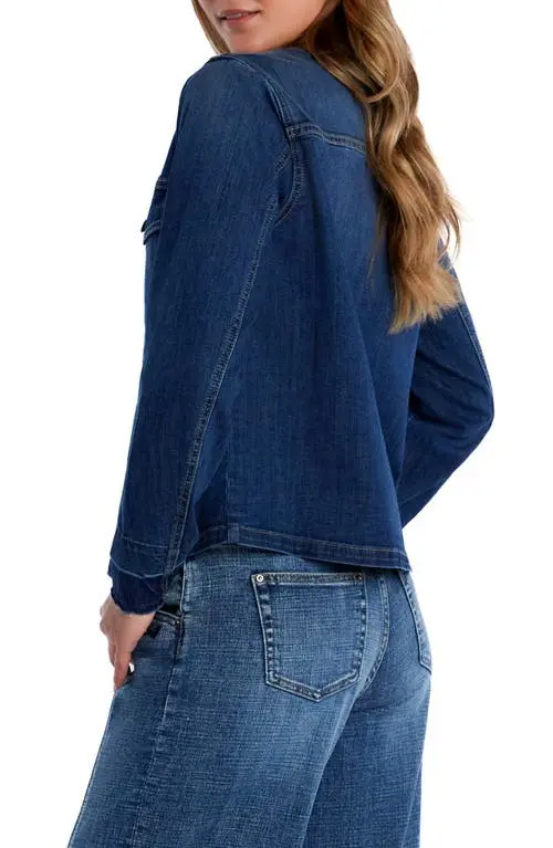 WASH LAB DENIM Clara Collarless Jacket - Ahoy Blue
