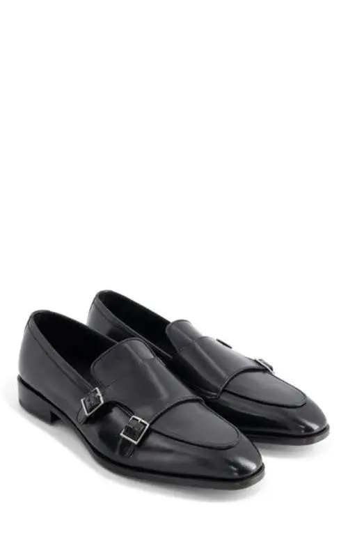 ANTHONY VEER Beaumont Double Monk - Obisidian Black Leather