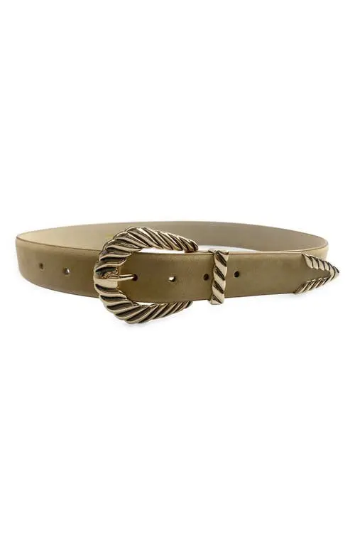 PETIT MOMENTS Faux Leather Belt - Sand Suede/ Gold