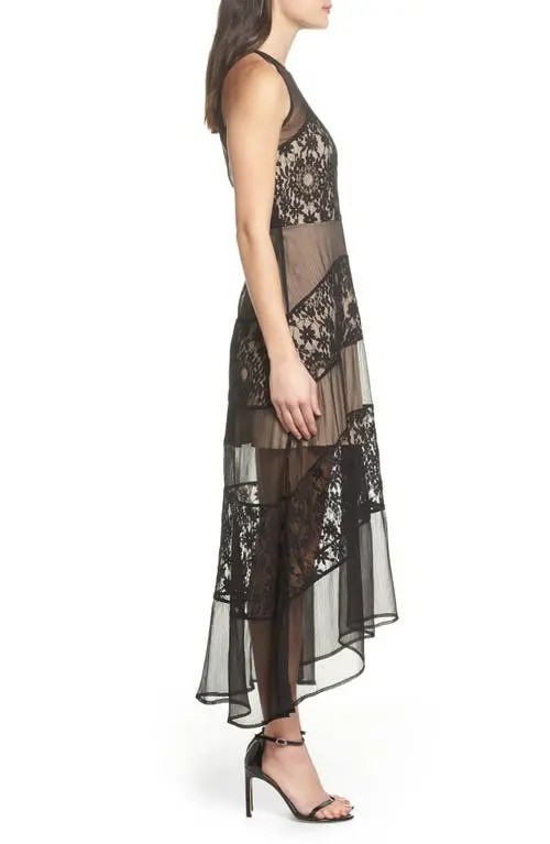 FOXIEDOX Tristan Lace & Chiffon Maxi Dress