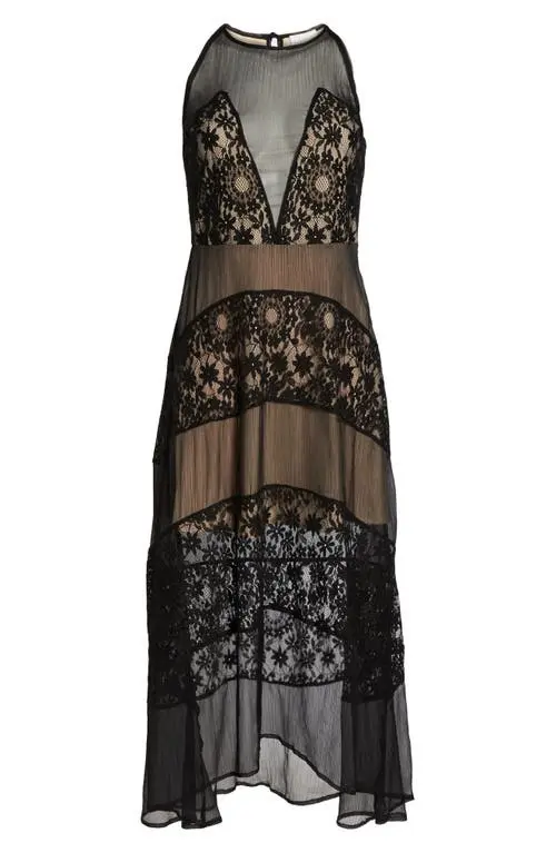 FOXIEDOX Tristan Lace & Chiffon Maxi Dress