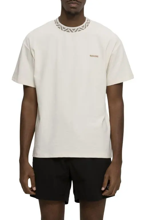 MAUI & SONS Break Neck Oversize Textured Cotton T-shirt - Cream