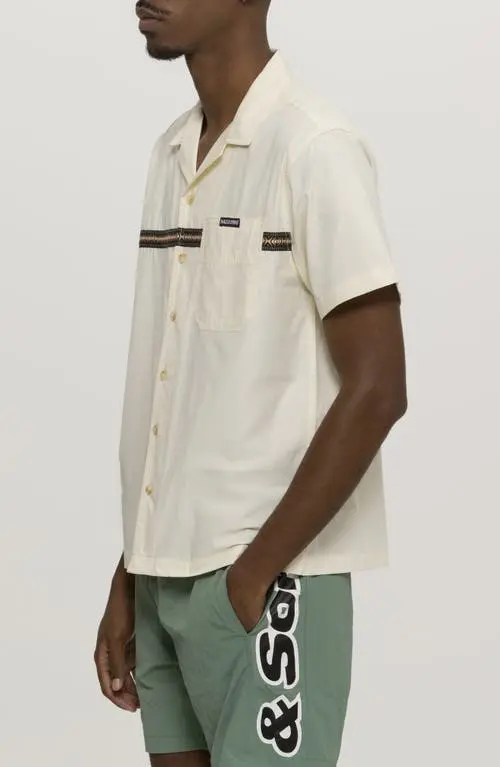 MAUI & SONS Elements Jacquard Tape Cotton Camp Shirt - Cream