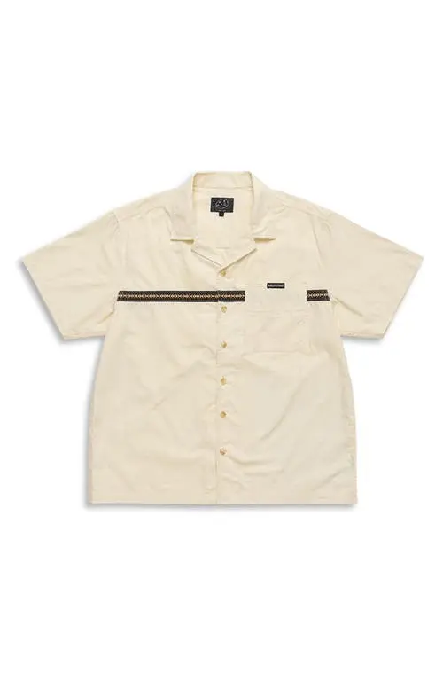 MAUI & SONS Elements Jacquard Tape Cotton Camp Shirt - Cream