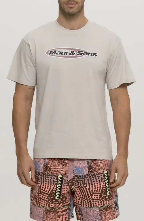 MAUI & SONS Flying Disc Cotton Graphic T-shirt - Cement