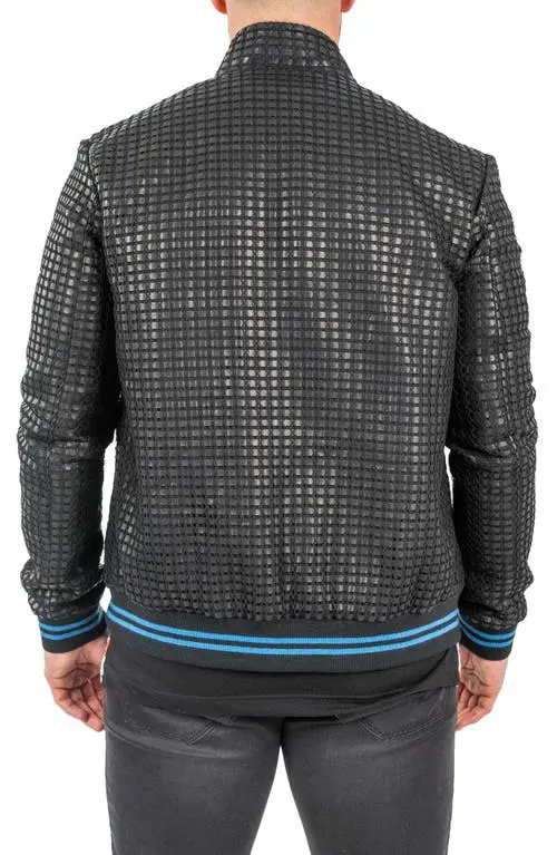 MACEOO Geometric Leather Jacket