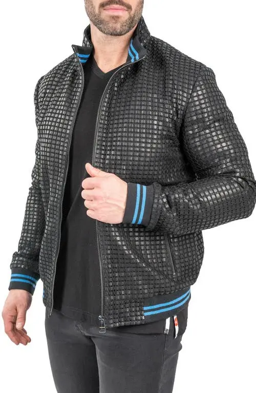 MACEOO Geometric Leather Jacket